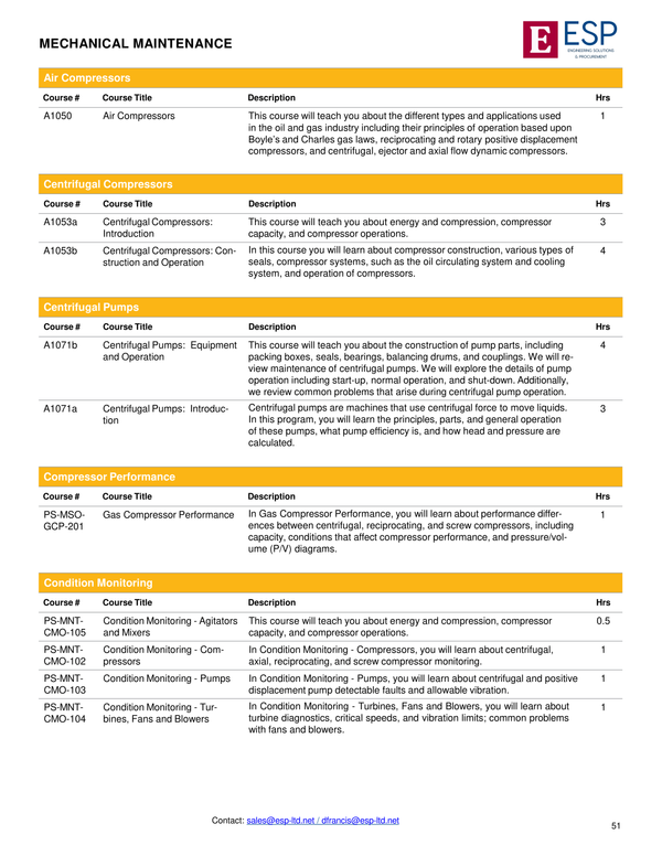 MECHANICAL MAINTENANCE TRAINING | ESP